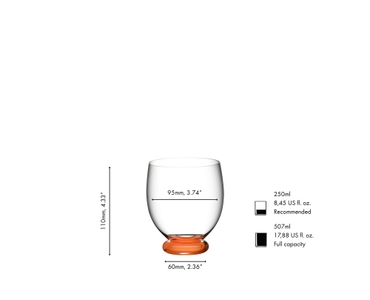 RIEDEL Fatto A Mano Tumbler Grande - Dark Orange